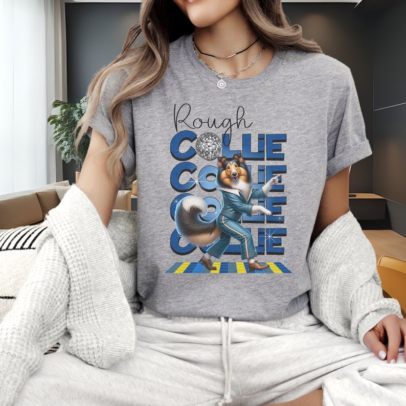 Rough Collie Shirt, Collie Owner Gift, Rough Collie Disco Tee, Rough ...
