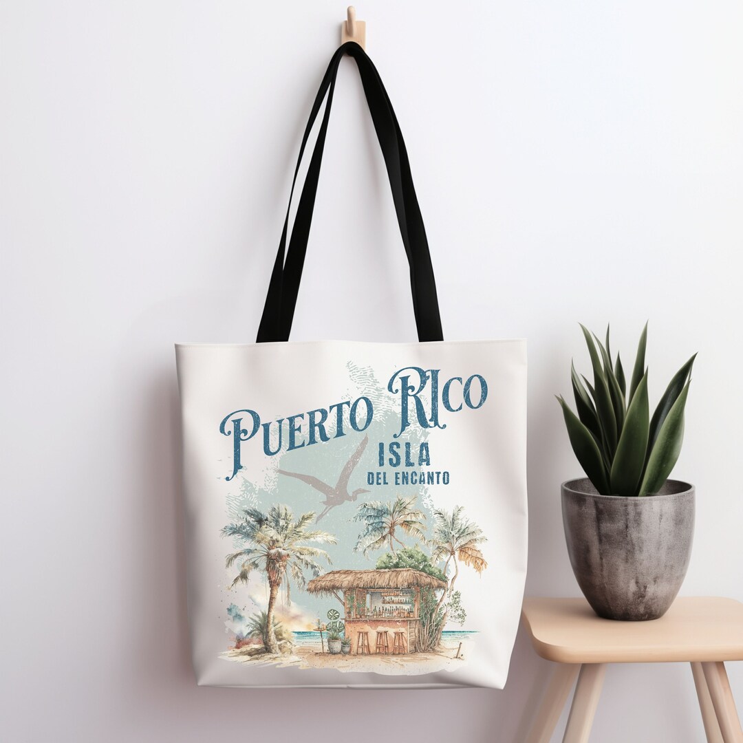 Puerto Rico Tote Bag, Birthday Gift, Puerto Rico Merch, Puerto Rico ...