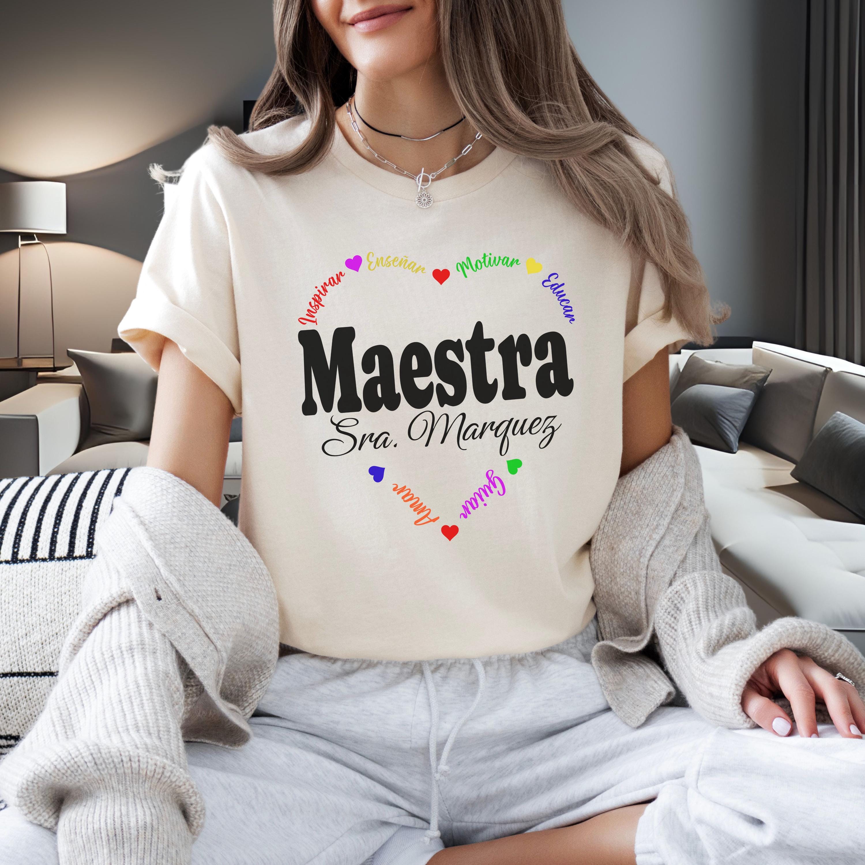 Personalized Maestra Shirt, Spanish Teacher Tshirt, Birthday Gift ...