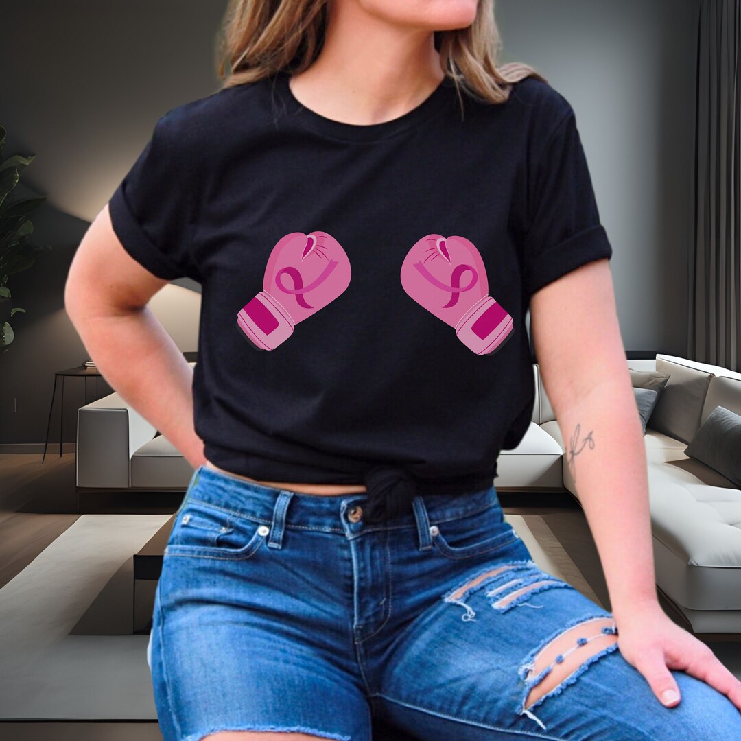 Breast Cancer Awareness Boxing Gloves Tshirt, Breast Cancer Fighter ...