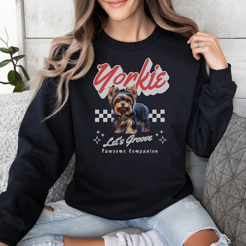 Yorkie Sweatshirt, Retro Yorkie Sweater, Matching Sweatshirts, Gift for ...