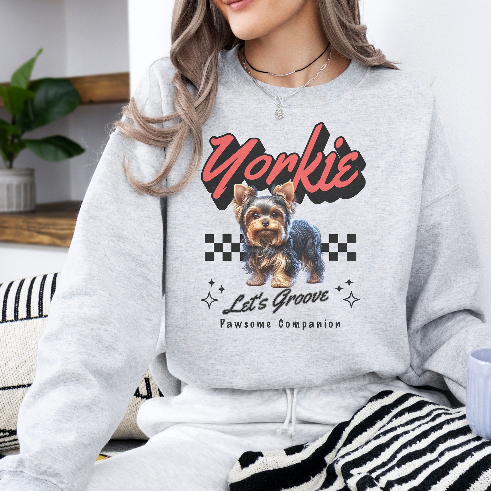 Yorkie Sweatshirt, Retro Yorkie Sweater, Matching Sweatshirts, Gift for ...