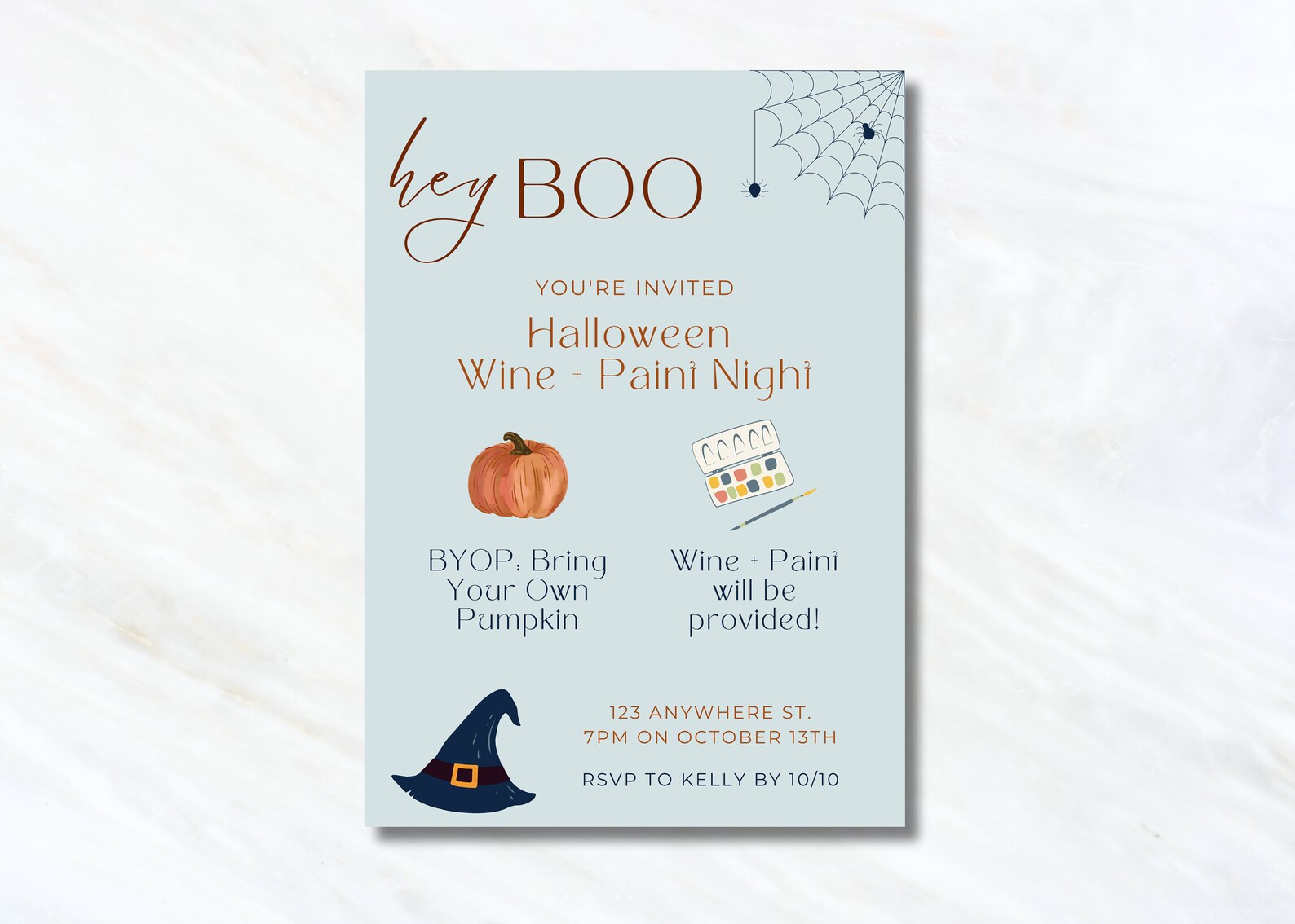 Hey BOO Wine & Pumpkin Paint Stationary Set - Digital Download Template ...