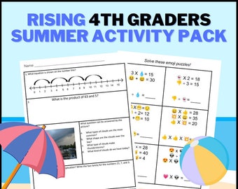 Second Grade Summer Activity Review Pack (2nd Moving to 3rd) Reading ...