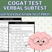 Cogat Test Verbal Subtest (ages 9-10) 2nd/3rd Grade Practice (gifted ...