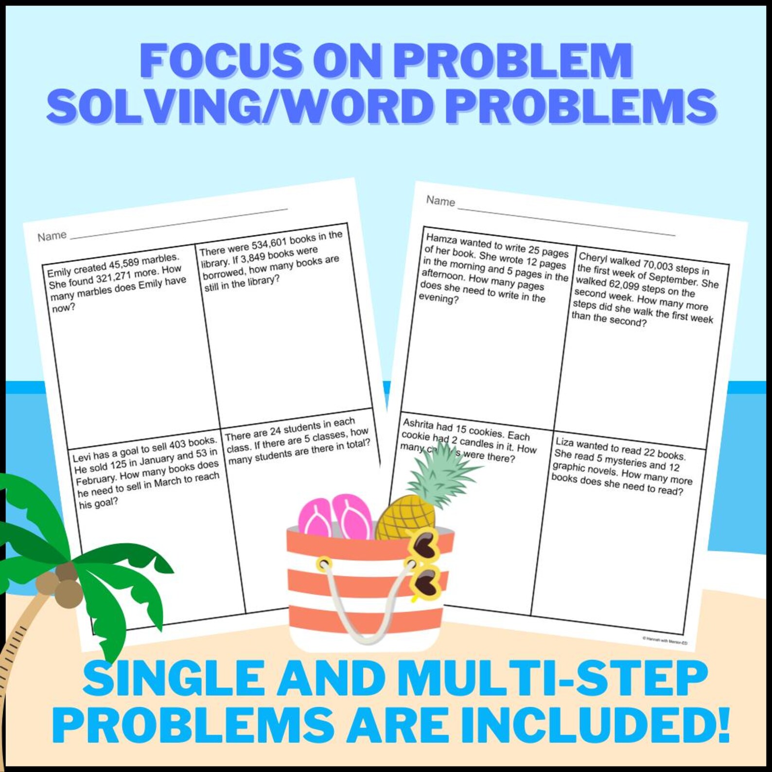 Third Grade Summer Math Review Pack (3rd Graders Moving to 4th ...