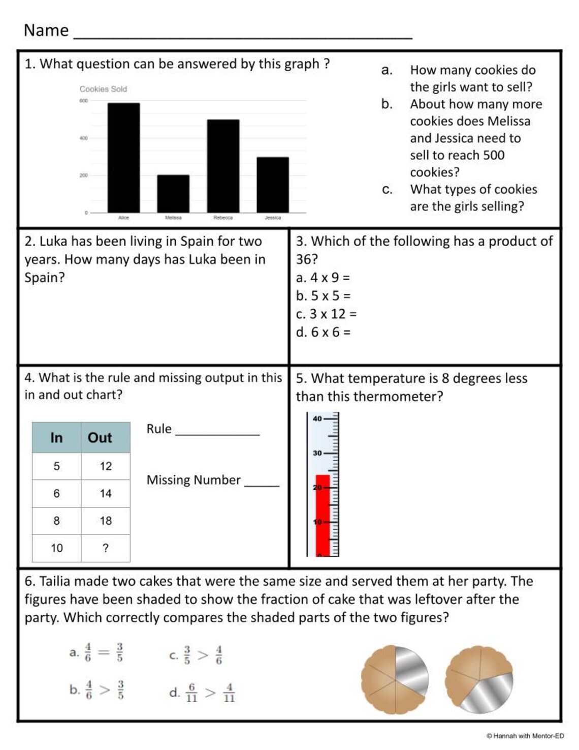 Math Practice Worksheets NWEA MAP Prep RIT Band 191-200 Test Prep - Etsy