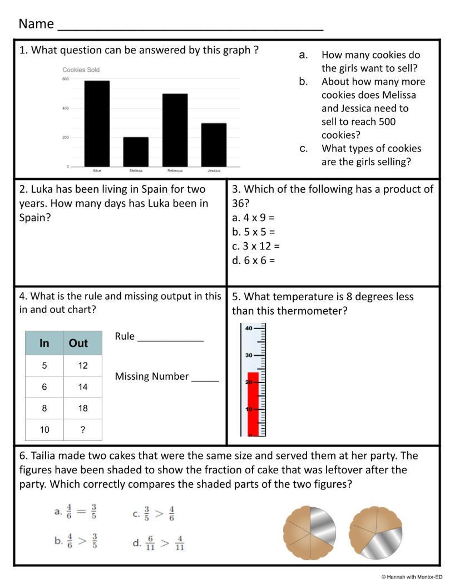 Math Practice Worksheets NWEA MAP Prep RIT Band 191-200 Test Prep - Etsy