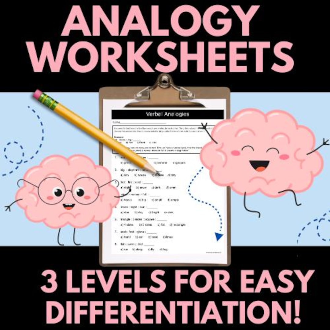 Analogy Worksheets for Grades 3-6 Digital Download and Printable ELA ...