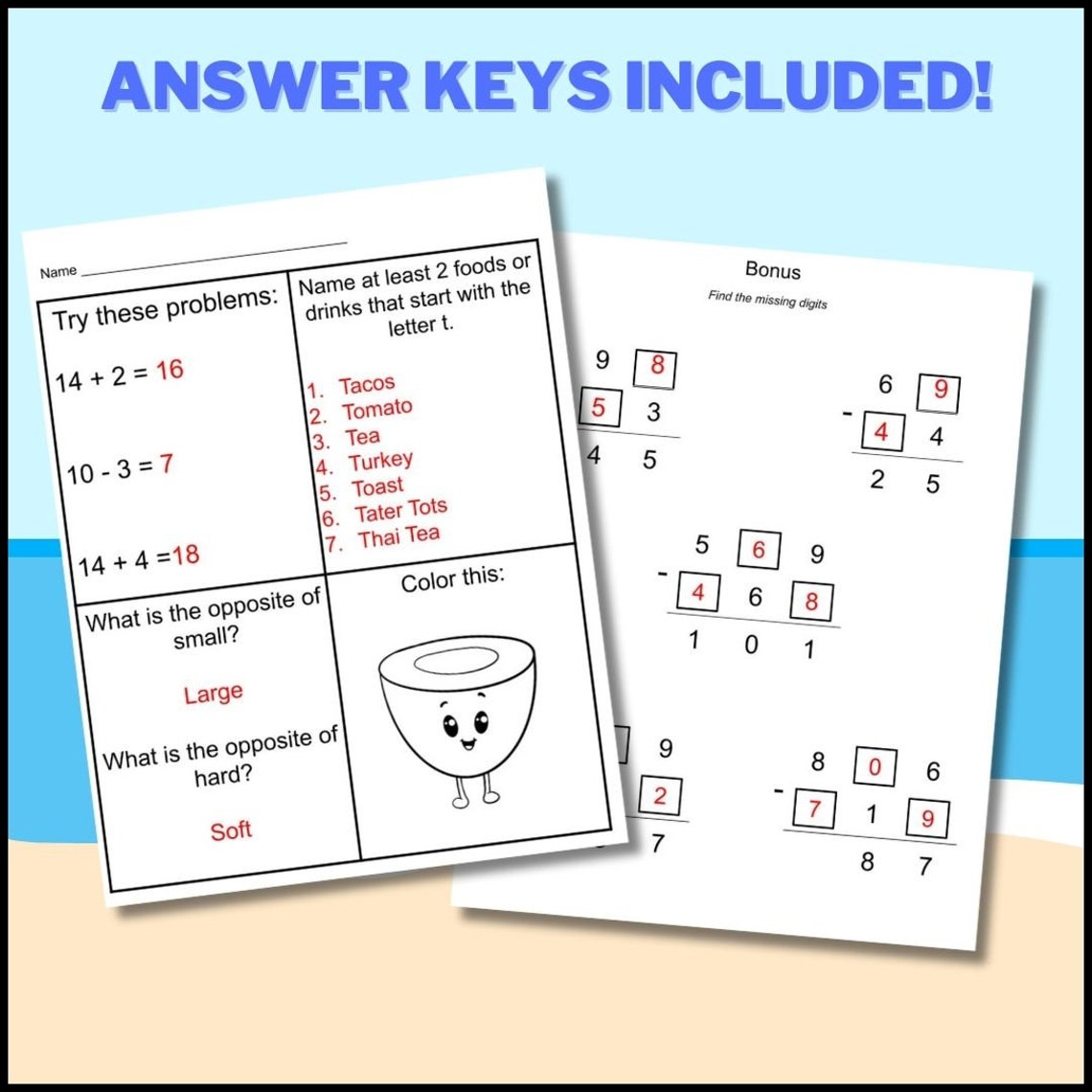 Second Grade Summer Activity Review Pack (2nd Moving to 3rd) Reading ...