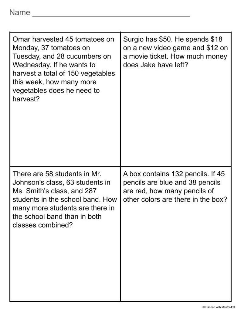 Math Practice Worksheets NWEA MAP Prep RIT Band 191-200 Test Prep - Etsy