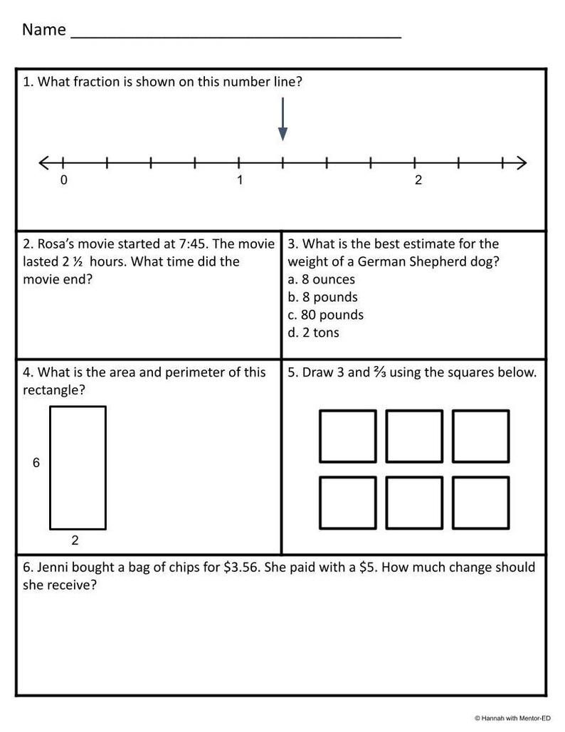 Math Practice Worksheets NWEA MAP Prep RIT Band 191-200 Test Prep - Etsy