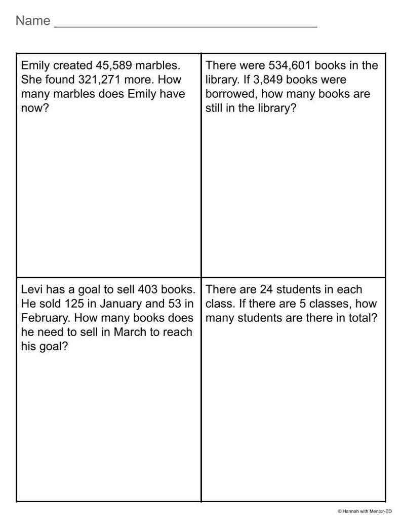 Math Practice Worksheets NWEA MAP Prep RIT Band 191-200 Test Prep - Etsy