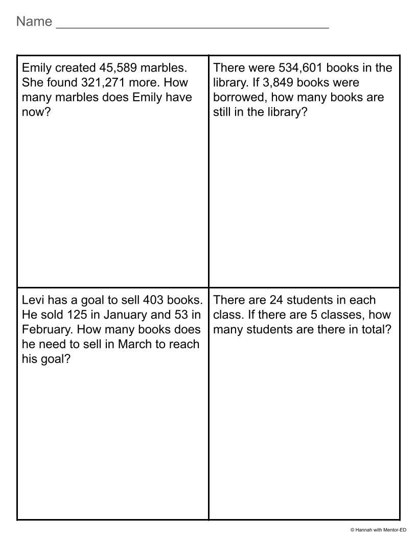 Math Practice Worksheets NWEA MAP Prep RIT Band 191-200 Test Prep - Etsy