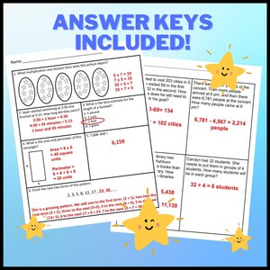 Math Practice Worksheets NWEA MAP Prep RIT Band 191-200 Test Prep - Etsy