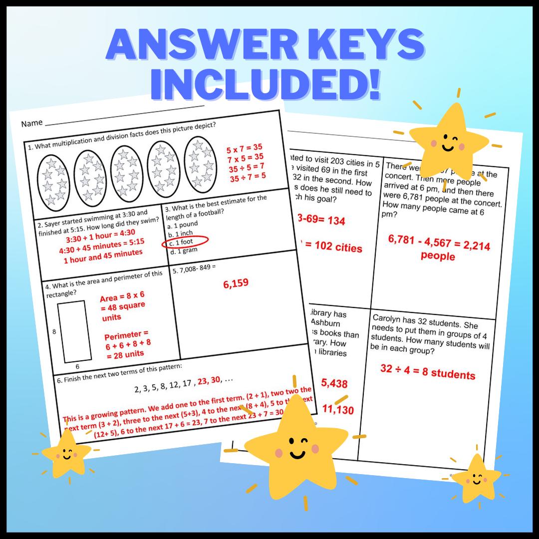 Math Practice Worksheets NWEA MAP Prep RIT Band 191-200 Test Prep - Etsy