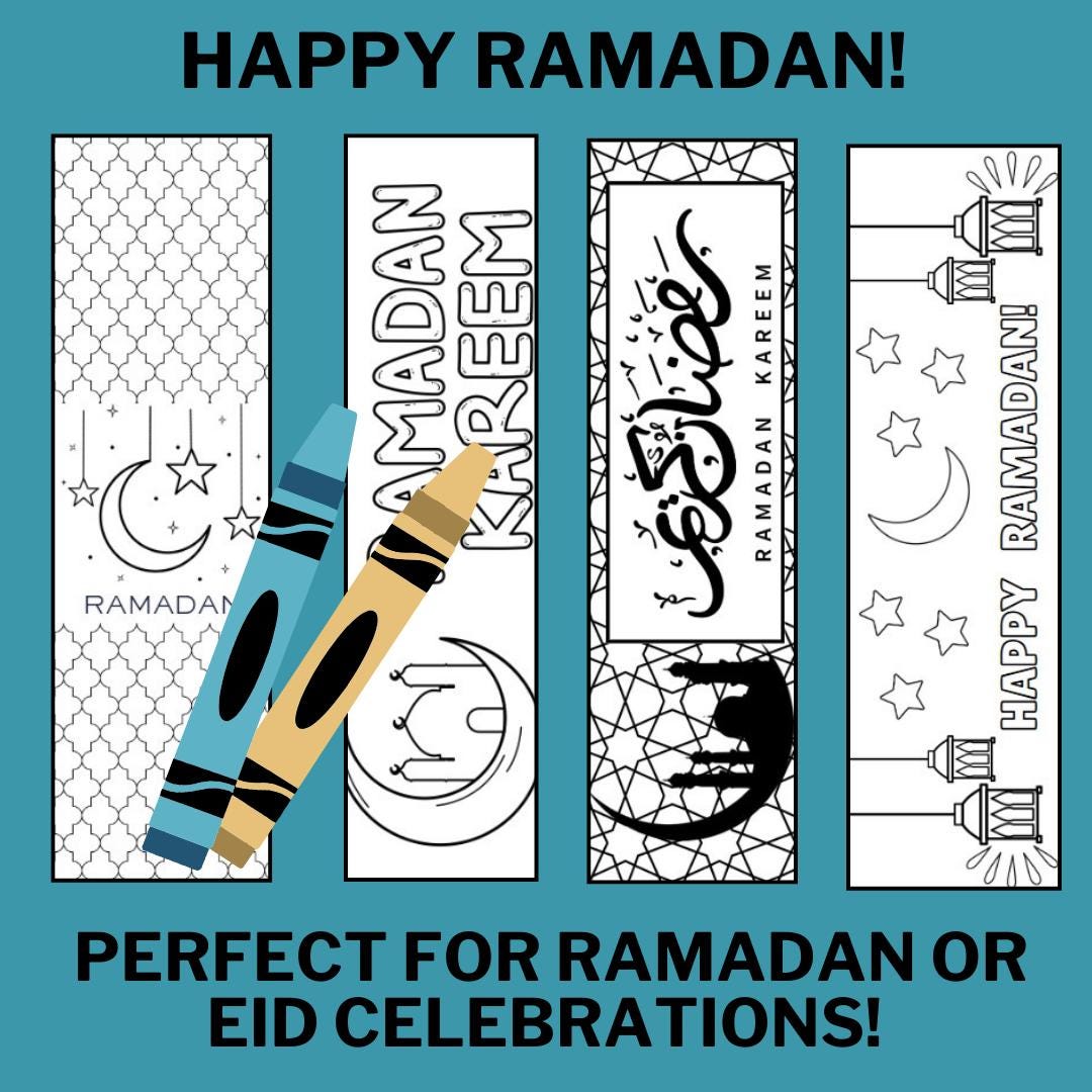 Ramadan Ready to Color Bookmarks, Ramadan (eid) Craft and Party ...
