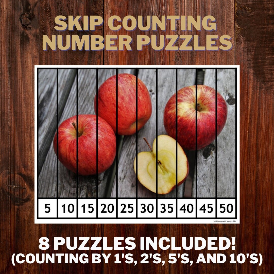 Skip Counting Easy Prep Puzzles (apple Themed!) Math Center and ...