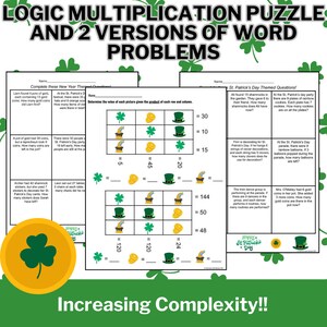 St. Patrick's Day Multiplication Math Fact Pack No Prep Activity Pack ...