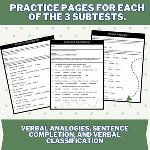 Cogat Test Verbal Subtest (ages 9-10) 2nd/3rd Grade Practice (gifted ...