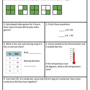Math Practice Worksheets NWEA MAP Prep RIT Band 191-200 Test Prep - Etsy