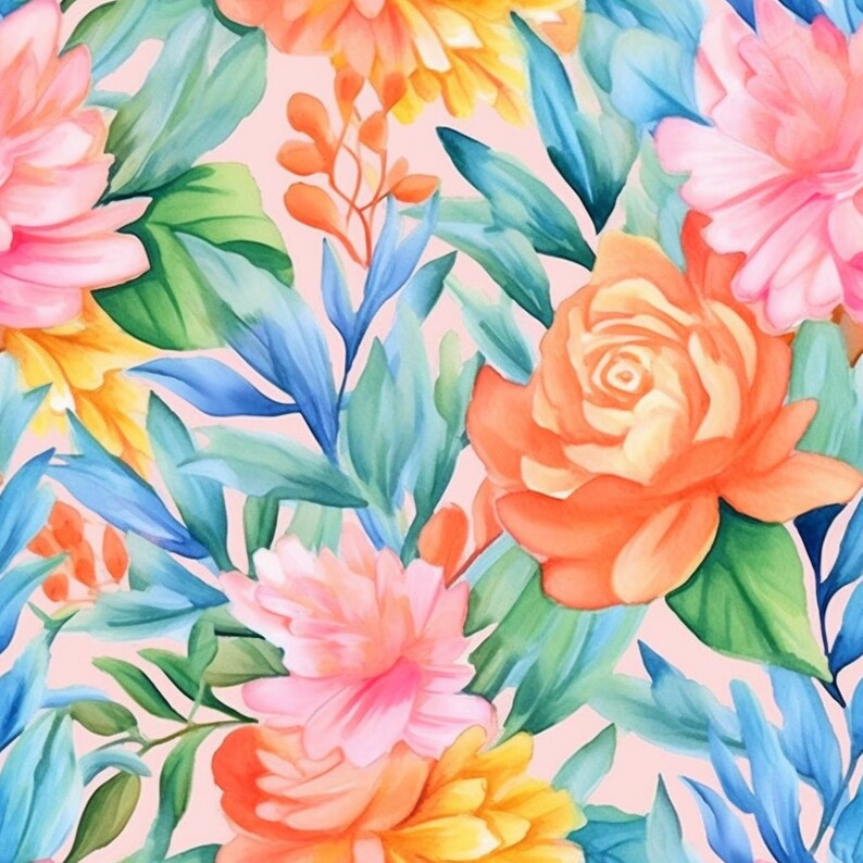 Seamless Tileable Floral Patterns - Etsy