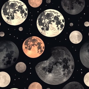 Seamless Moon and Stars Patterns - Etsy