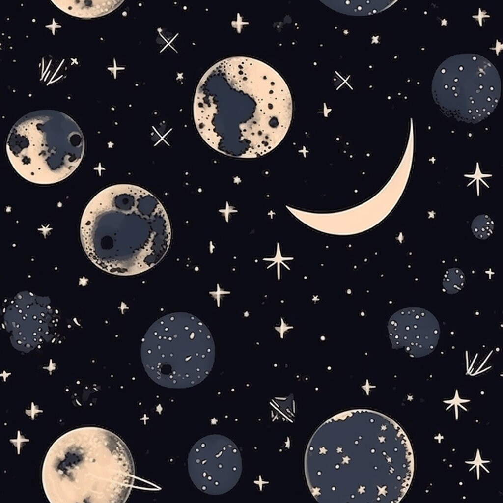 Seamless Moon and Stars Patterns - Etsy