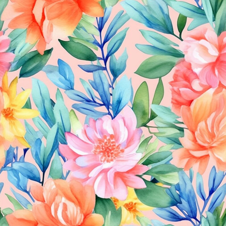 Seamless Tileable Floral Patterns - Etsy