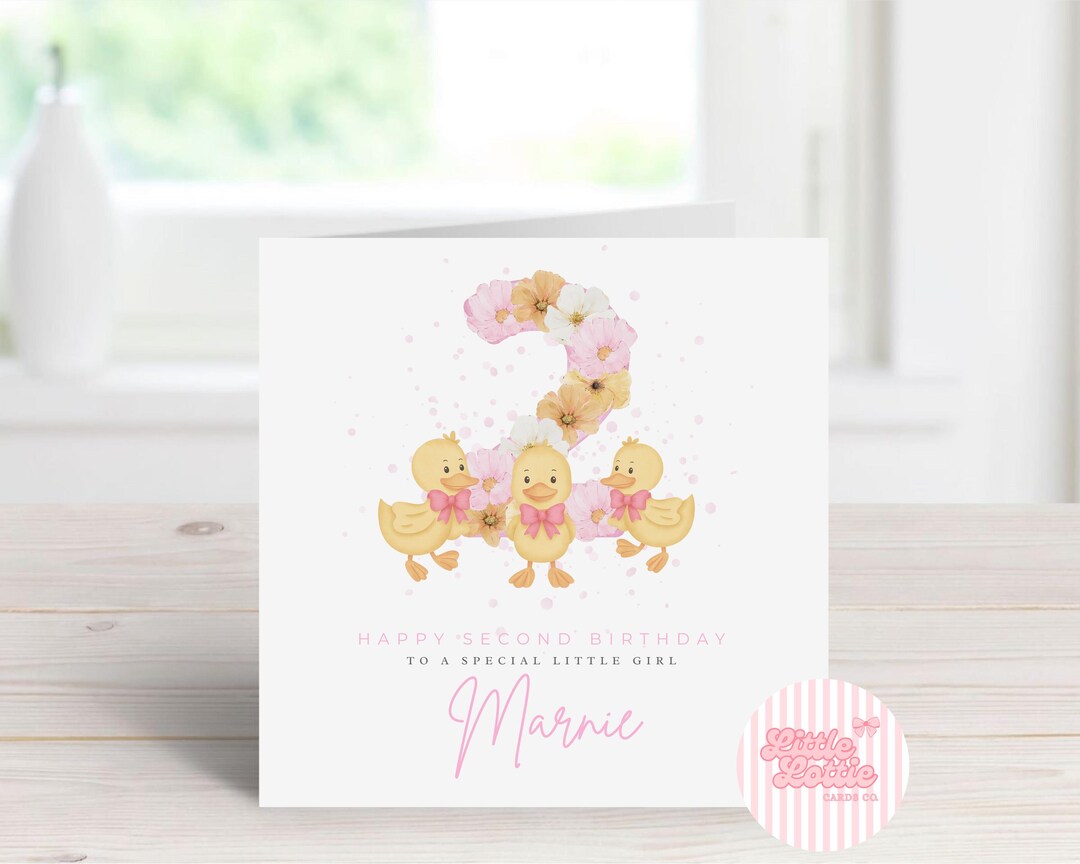 Personalized Duck Birthday Card for Girls | Custom Name and Any Age ...