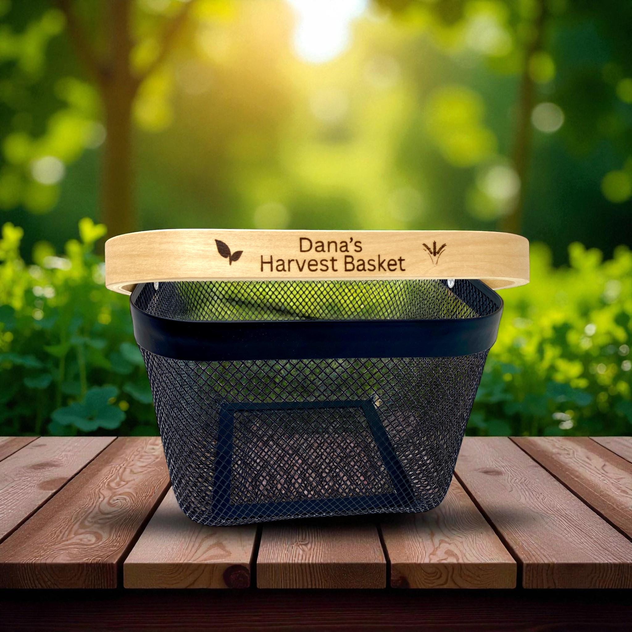 Personalized Metal Mesh Harvest Basket – Custom Garden Hod for Veggies ...