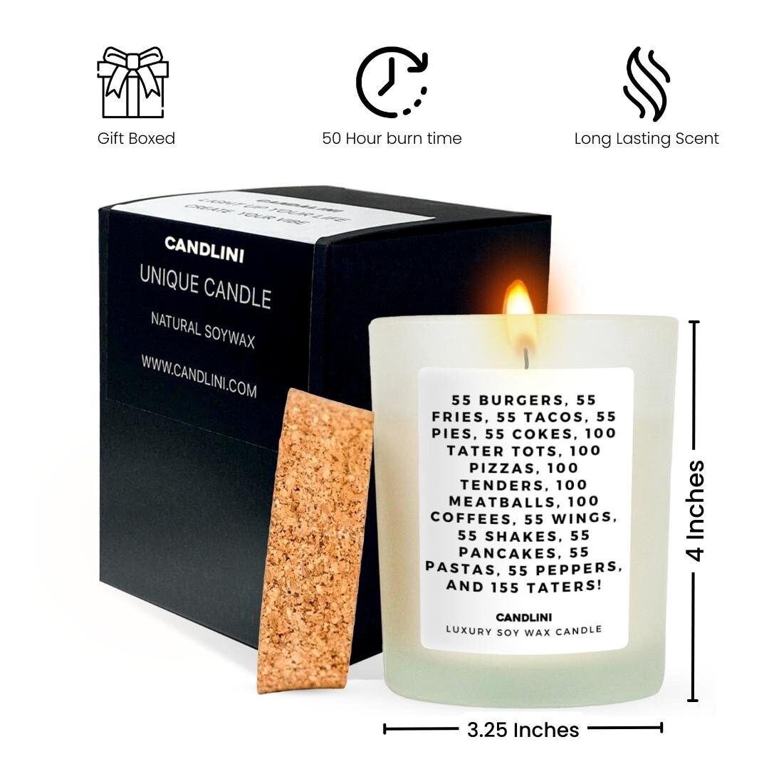 55 Burgers 55 Fries Meme Candle Funny Gift Guarantied to - Etsy