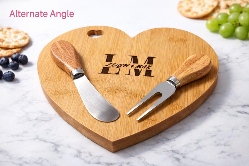Personalized Heart Shaped Cutting Board – Custom Engraved Wooden Board ...
