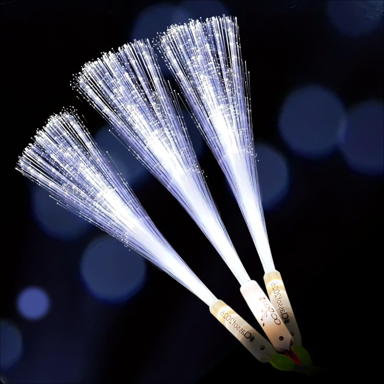 Custom LED Fiber Optic Light Wands– 30 Pack Personalized Glow Sticks ...