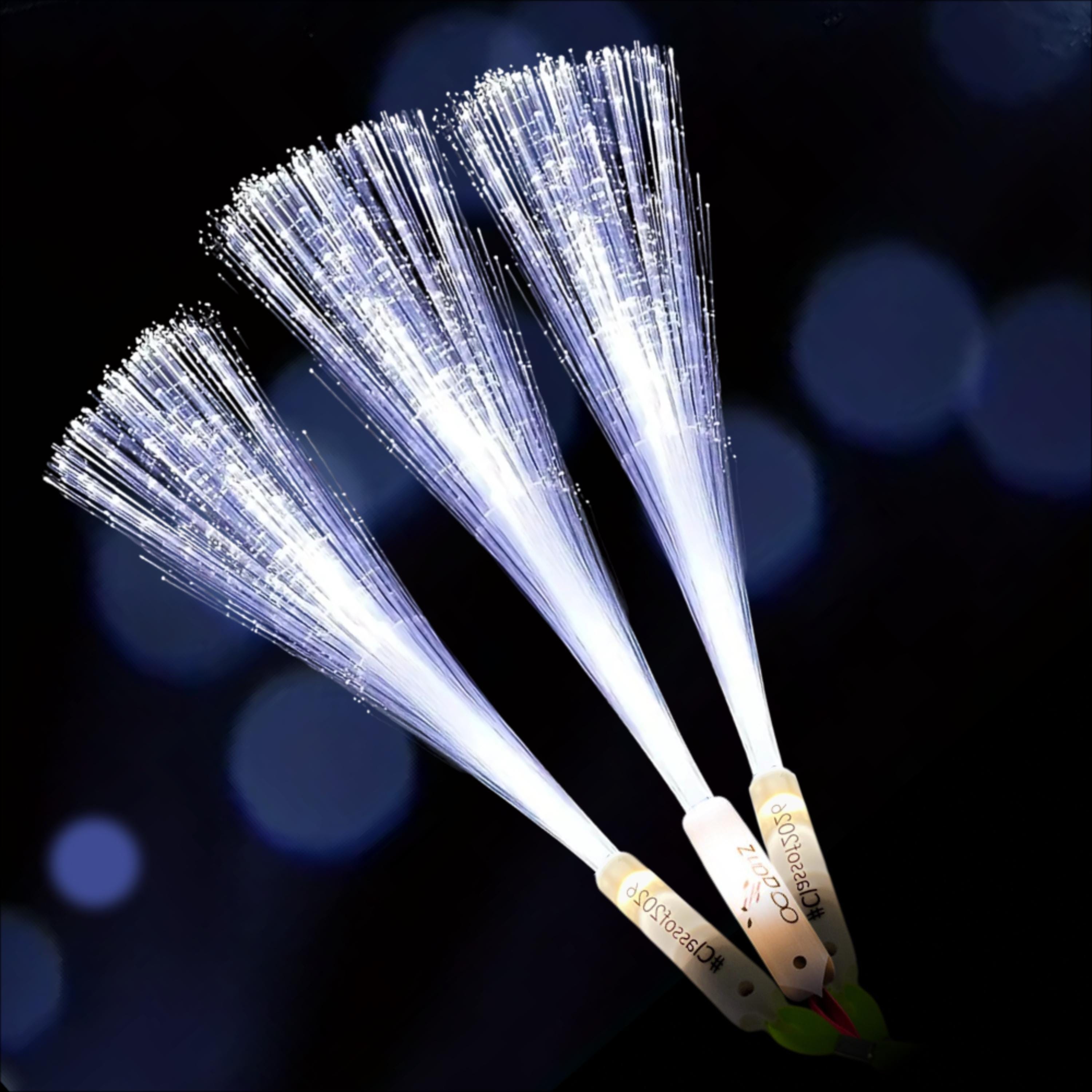 Custom LED Fiber Optic Light Wands– 30 Pack Personalized Glow Sticks ...