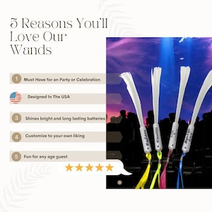 Custom LED Fiber Optic Light Wands– 30 Pack Personalized Glow Sticks ...
