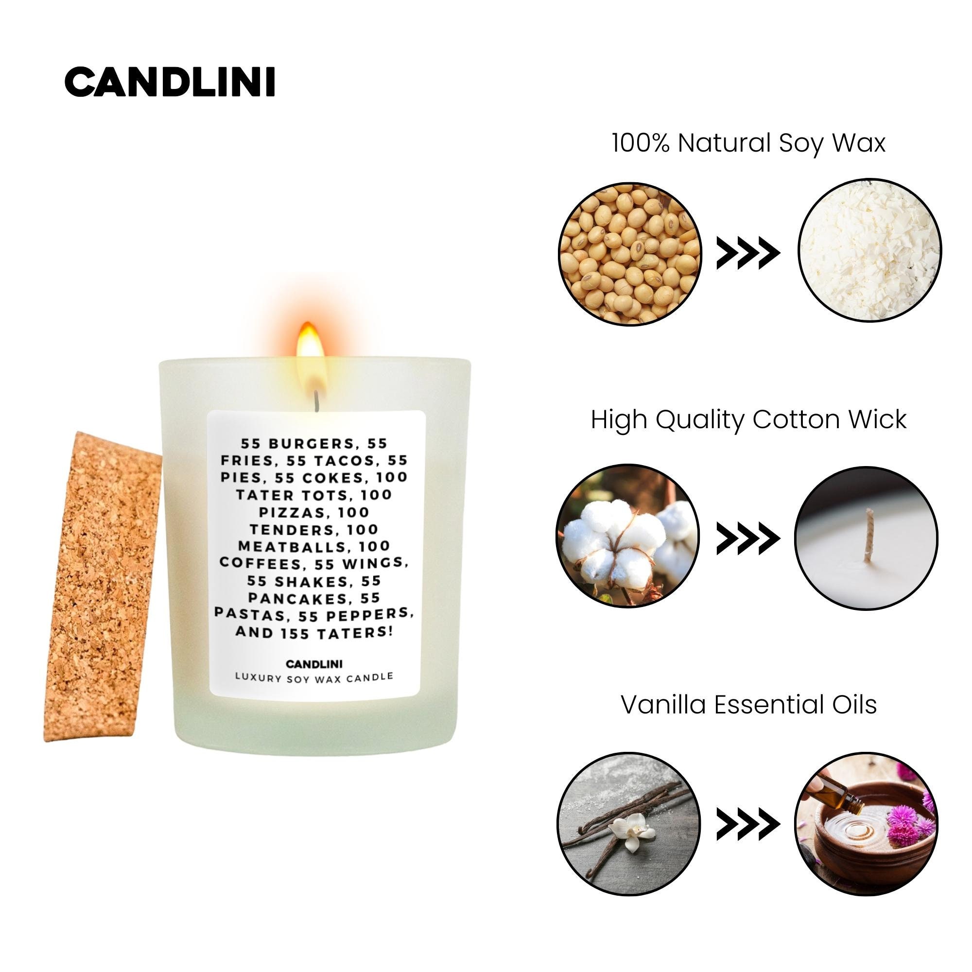 55 Burgers 55 Fries Meme Candle Funny Gift Guarantied to - Etsy