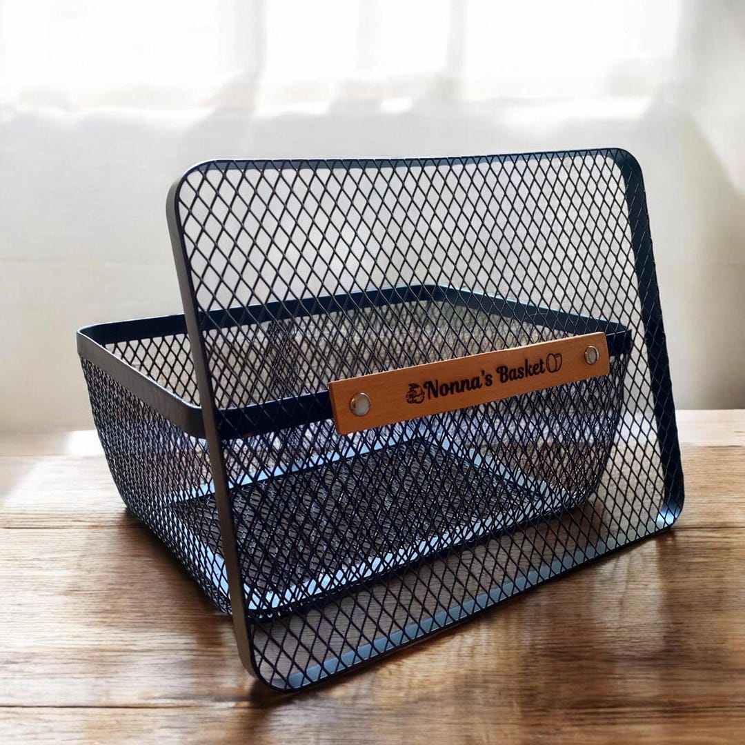 Personalized Mesh Kitchen Basket Holder– Custom Produce Storage ...