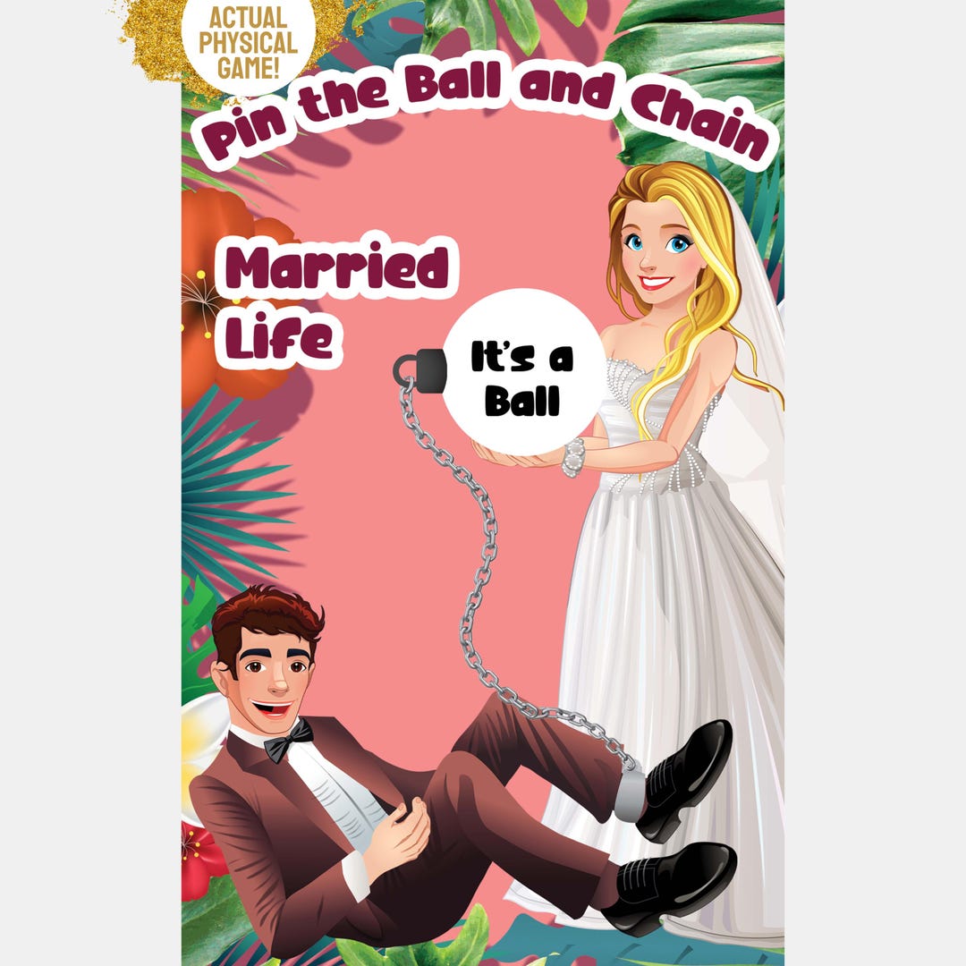 Pin the Ball and Chain Bachelorette Party Game: Bridal Shower Fun - Etsy