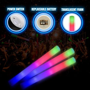 Personalized LED Foam Glow Sticks: Custom Party Favors, Bulk Option ...