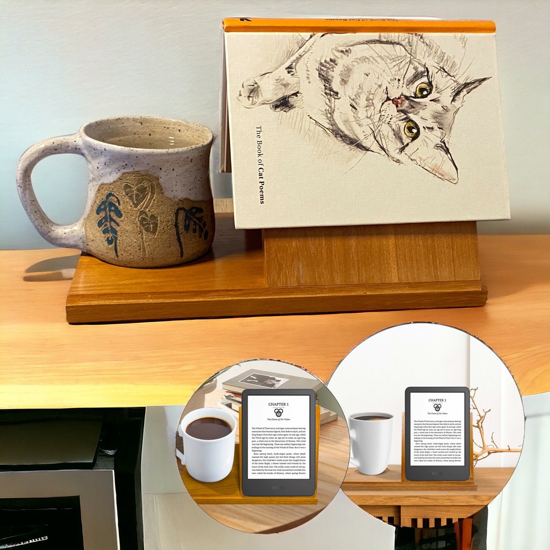 Wooden Triangle Book Holder Assembled Ready to Gift 4-in-1 | Book ...