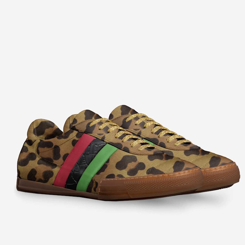 Hairy Leopard Print | Red, Black and Green Sneaker by @treyfx - Etsy