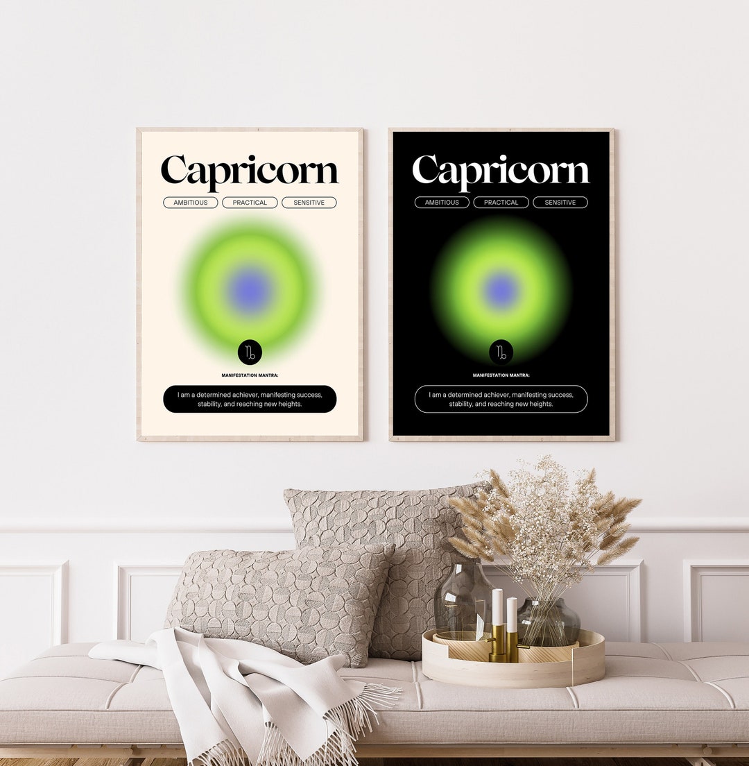 Capricorn Poster, Capricorn Wall Art, Zodiac Sign Poster, Capricorn ...