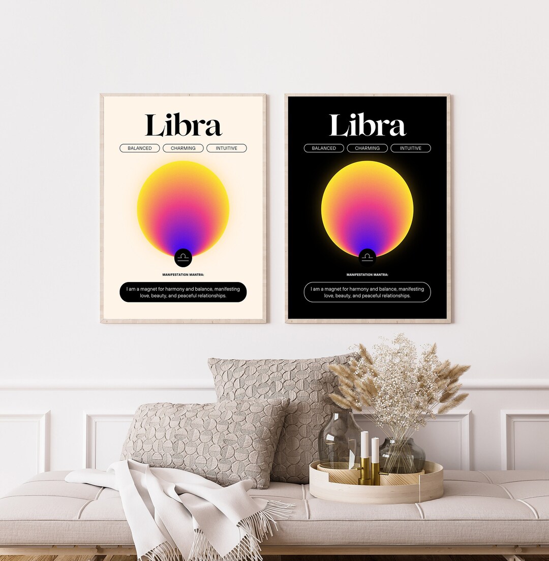 Libra Poster, Libra Aura Poster, Zodiac Sign Poster, Libra Birthday ...