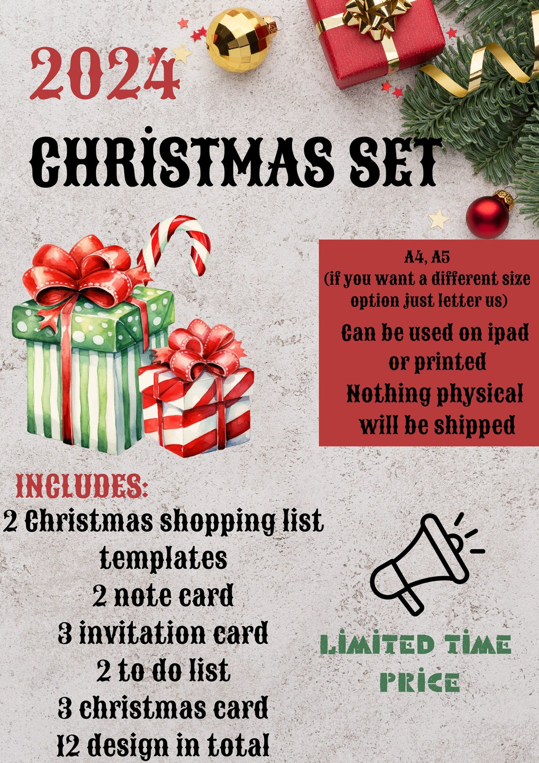 Christmas Mega Pack: Printable Cards, Lists & Invitation Bundle - Etsy