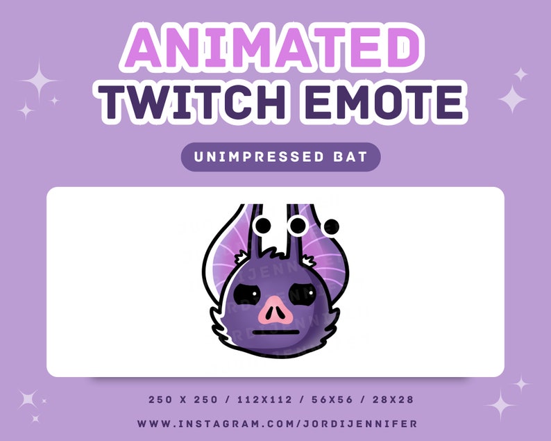 Cute Kawaii Animated Unimpressed Bat Emote for Stream - Twitch, Discord ...