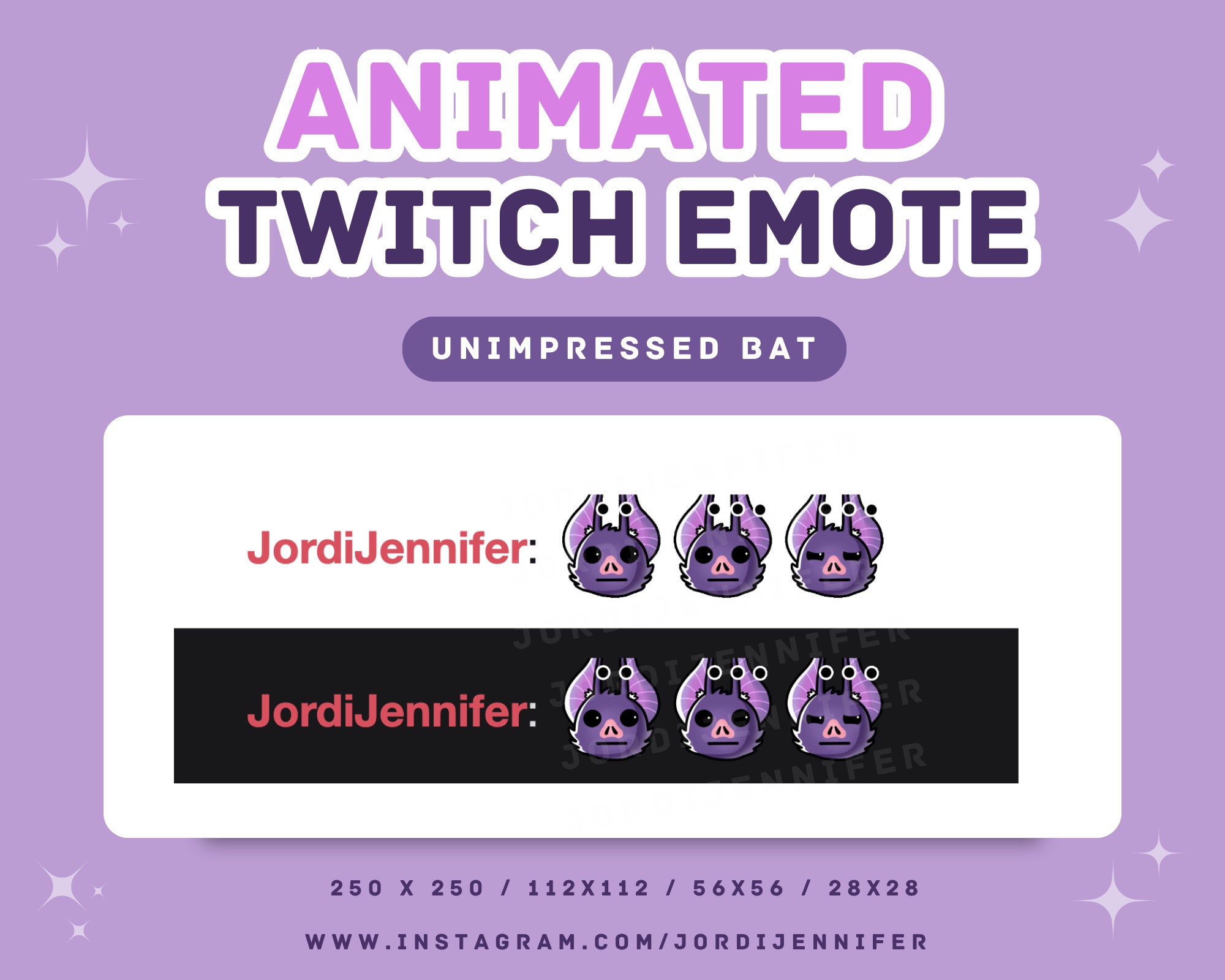 Cute Kawaii Animated Unimpressed Bat Emote for Stream - Twitch, Discord ...