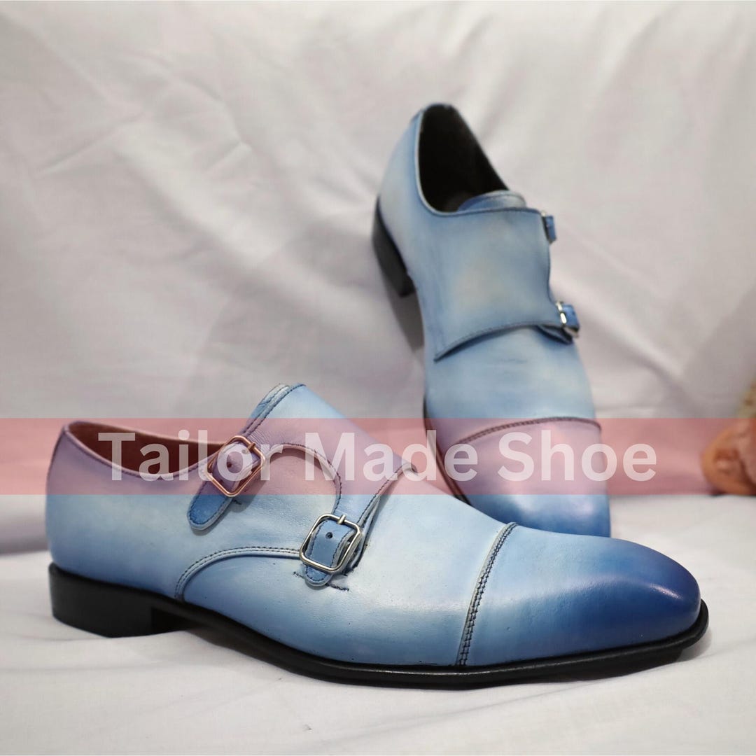 Custom Handmade Goodyear Welted Single Monk Strap Shoes - Etsy