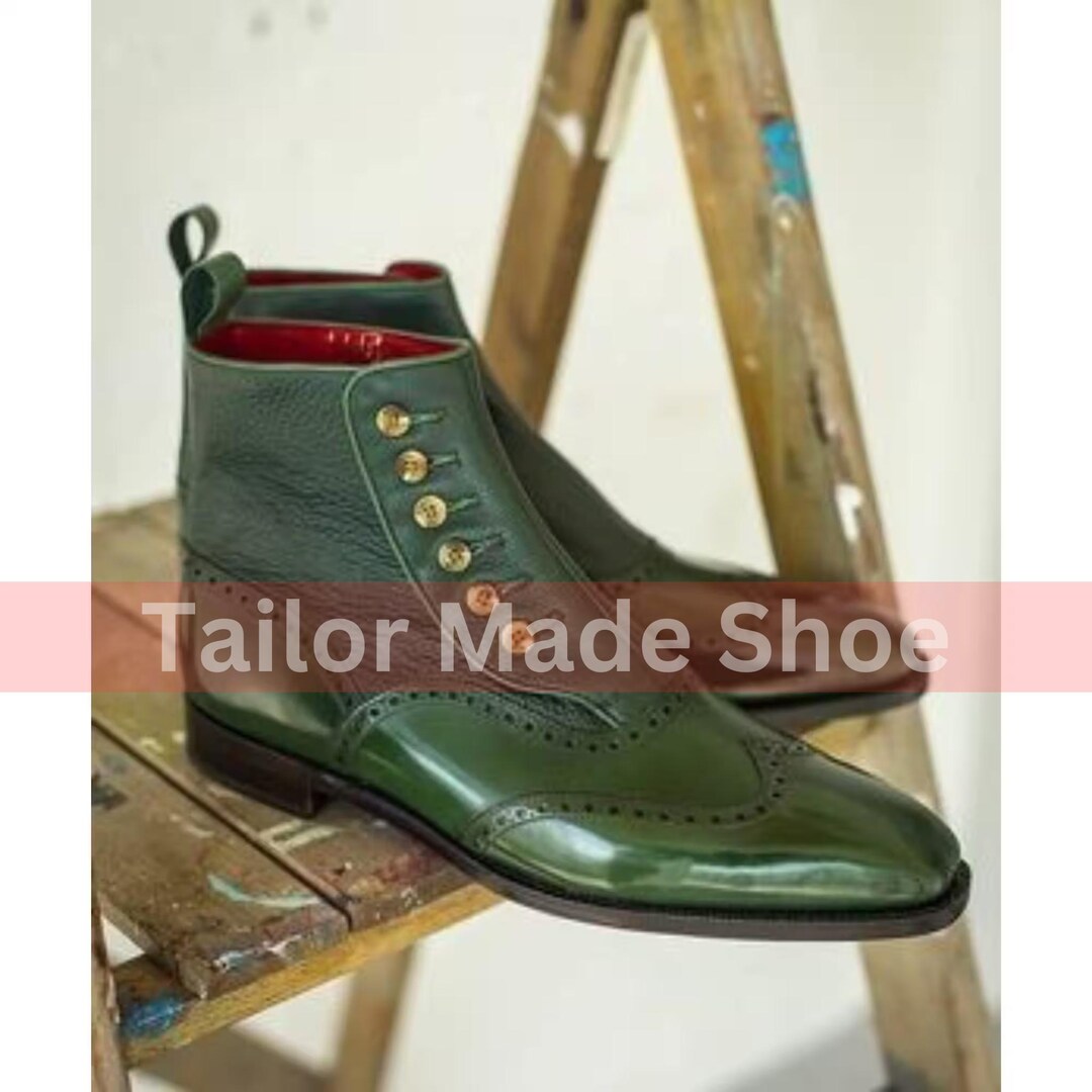 Tailor Made Custom Made Bespoke Handmade Premium Quality Green Leather ...