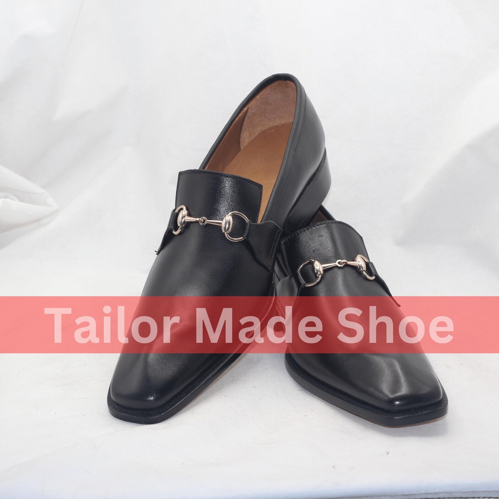 Handcrafted Italian-style Leather Loafers, Gold Buckle Accent - Etsy